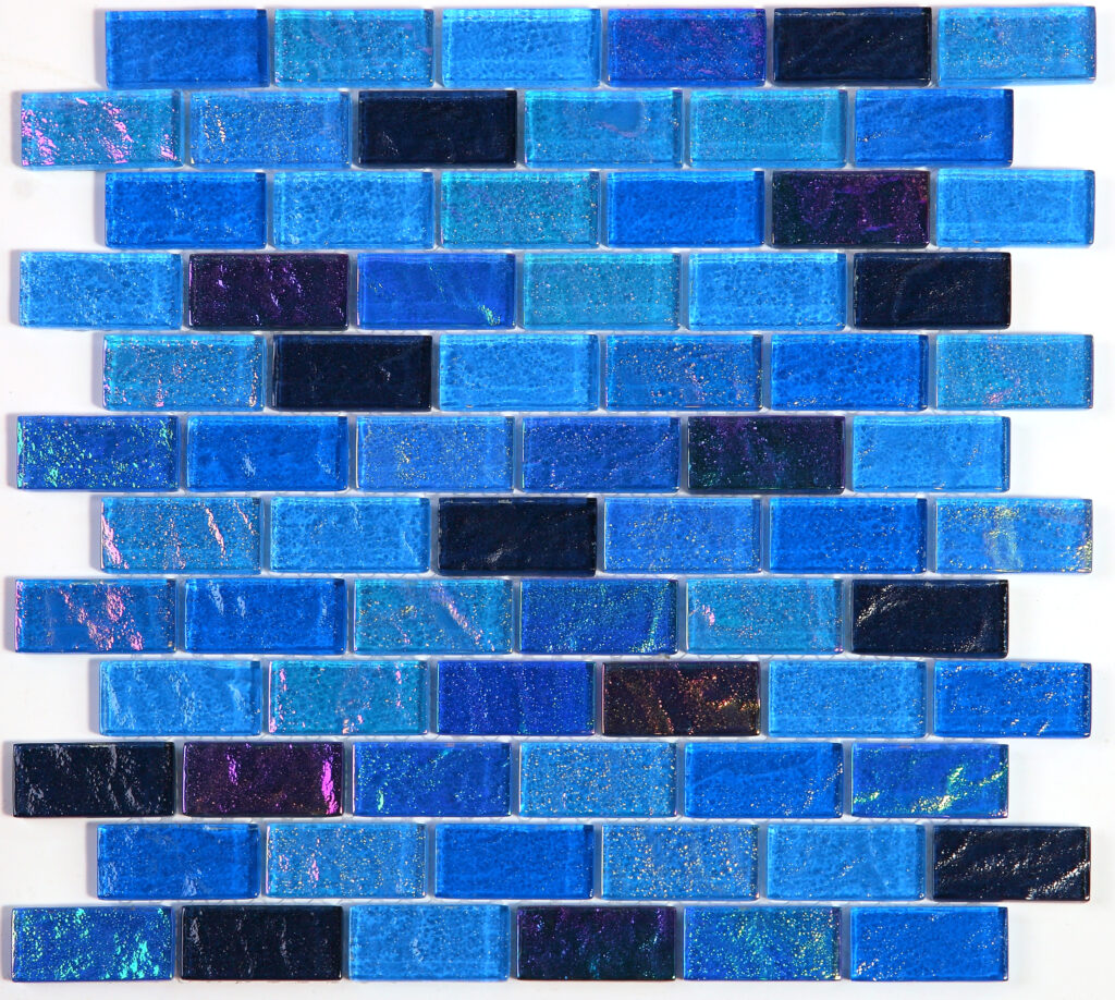 Aqua Breeze 1" x 2" Iridescent Glass Tile - Pool Tile, Porcelain Tile ...