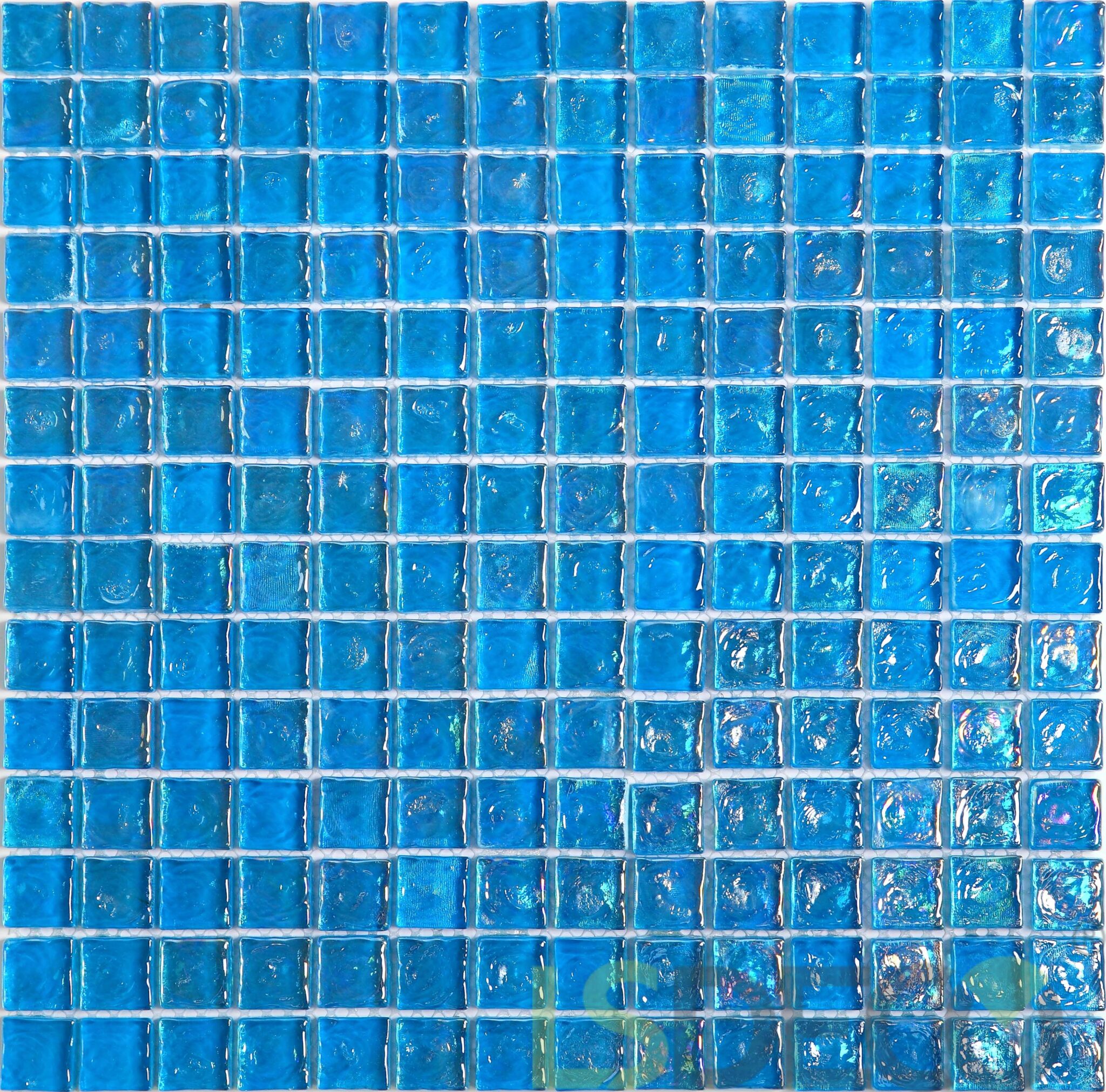 Amber 1" x 1" Azure Glass Pool Tile - Pool Tile, Porcelain Tile ...