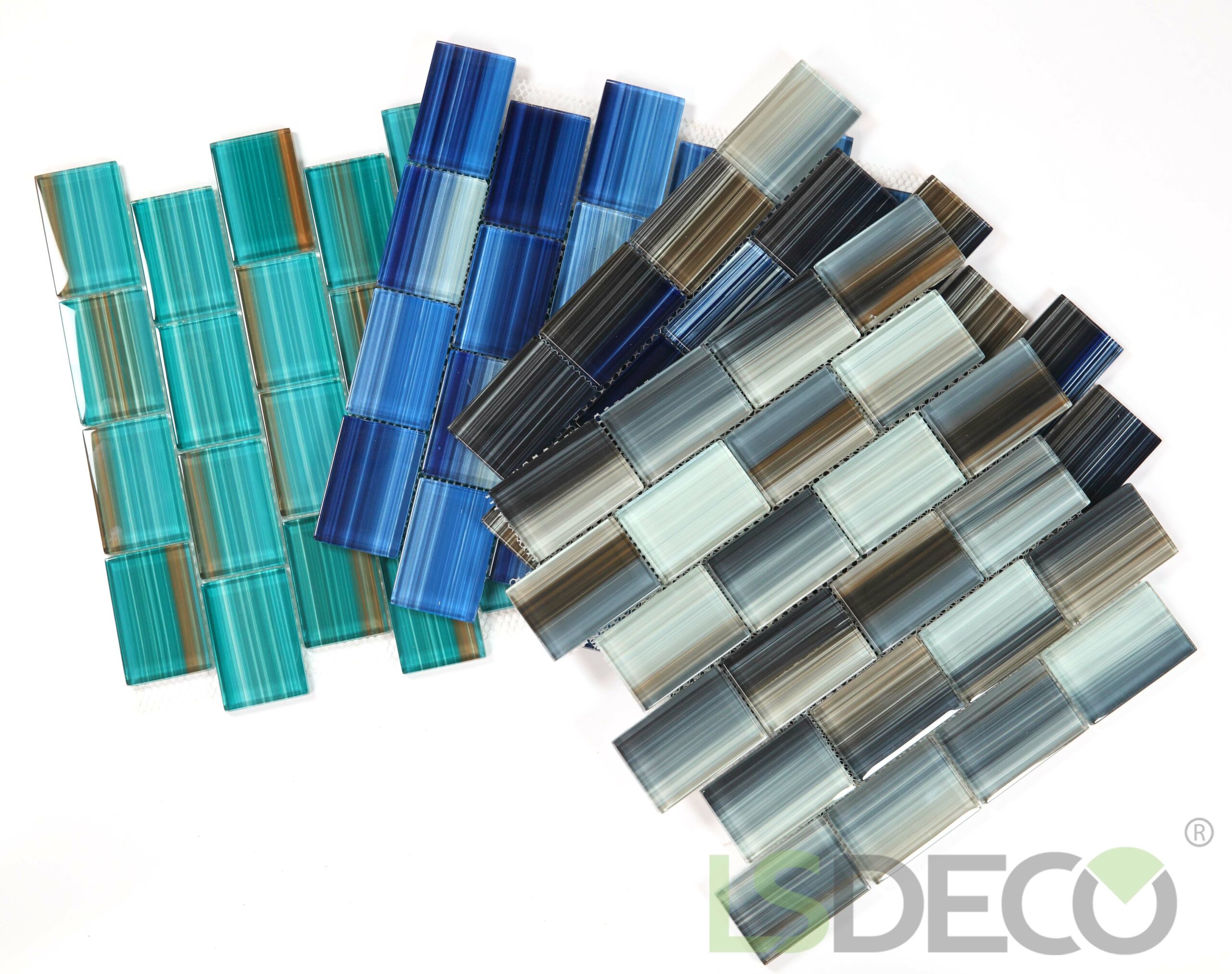 Bamboo 2" x 3" Aqua Glass Pool Tile - Pool Tile, Porcelain Tile ...