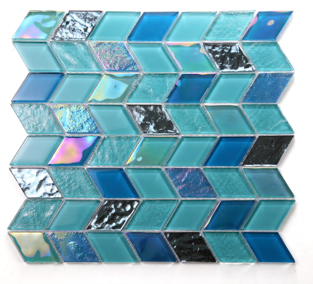Iridescent Diamond Glass Tile - Pool Tile, Porcelain Tile & Mosaic Tile