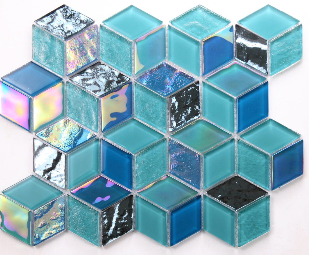Iridescent Diamond Glass Mosaic Tile - Pool Tile, Porcelain Tile ...