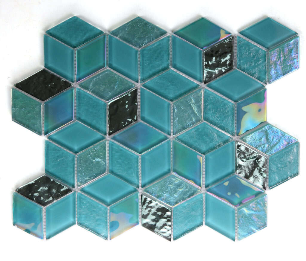 Iridescent Diamond Glass Mosaic Tile - Pool Tile, Porcelain Tile ...