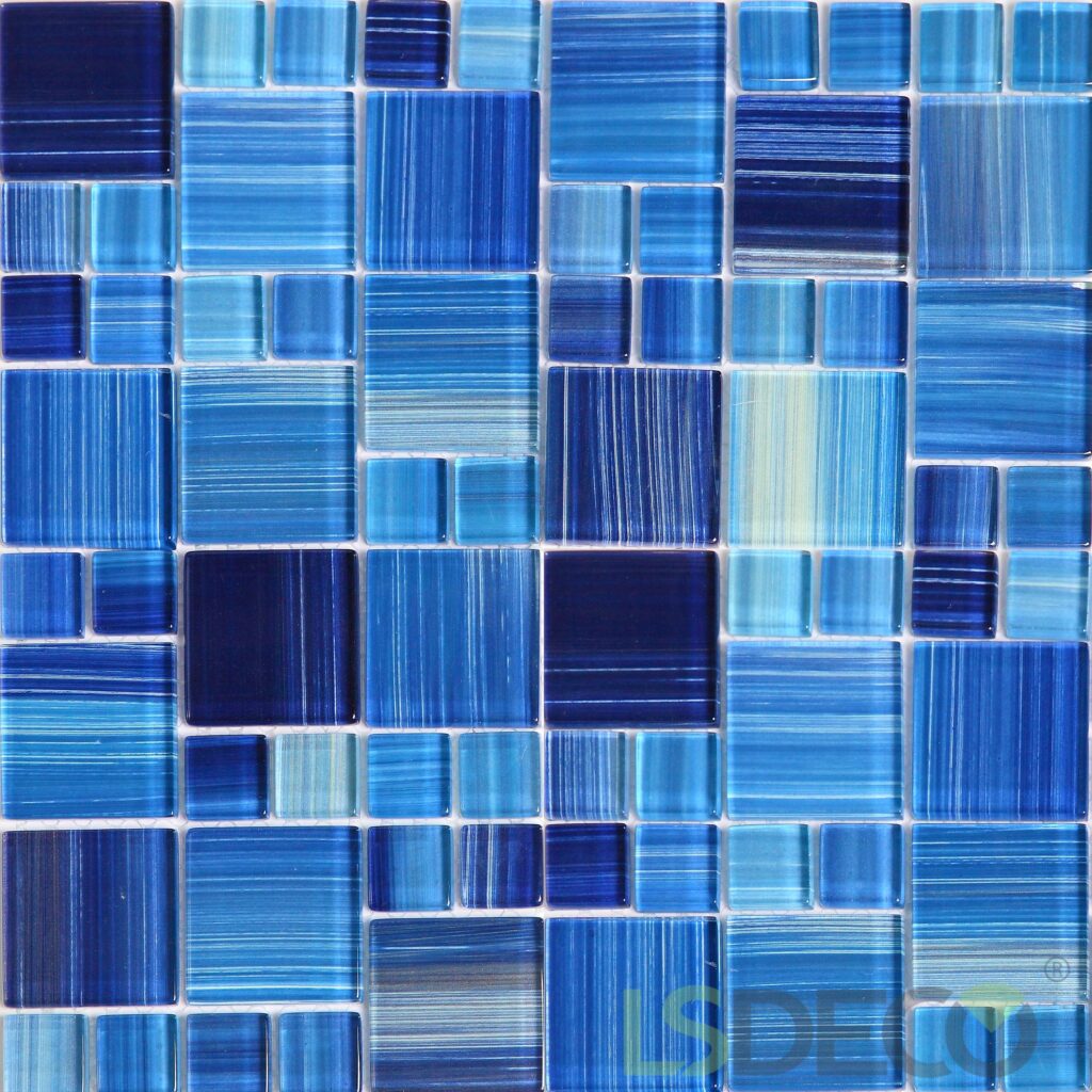 Bamboo Blue Glass Tile for Pool - Pool Tile, Porcelain Tile & Mosaic Tile