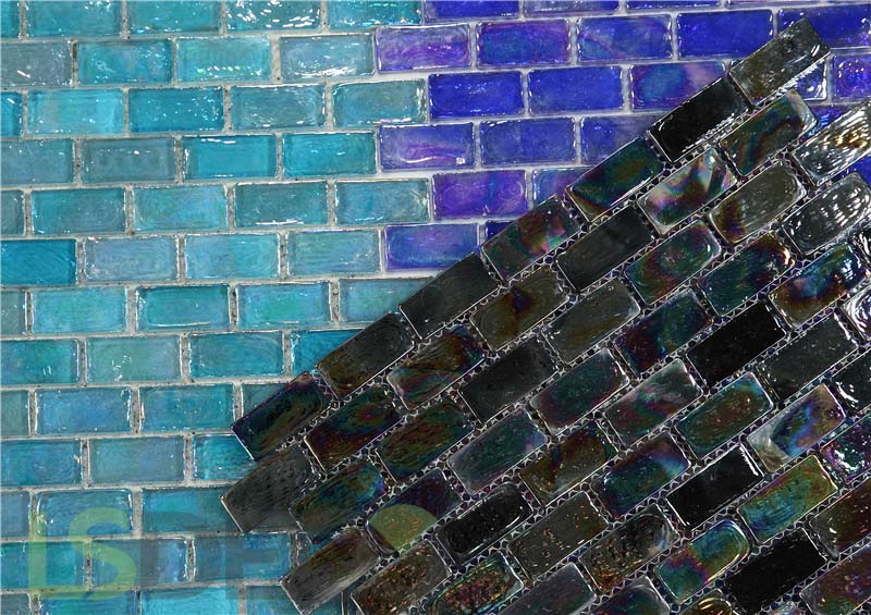 Amber 1" x 2" Glass Pool Tile - Pool Tile, Porcelain Tile & Mosaic Tile