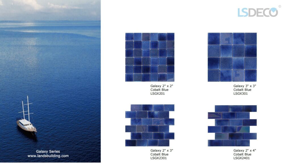 Galaxy Glass Pool Tile - 2'' x 2'' - Pool Tile, Porcelain Tile & Mosaic ...