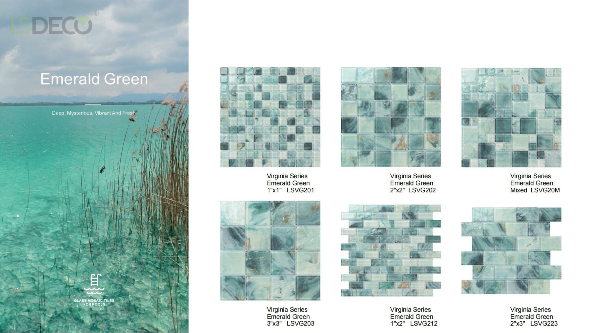 Virginia Glass Pool Tile - 1'' x 1'' - Pool Tile, Porcelain Tile ...