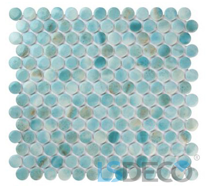 Plam Glass Pool Tile - Penny Round - Pool Tile, Porcelain Tile & Mosaic ...