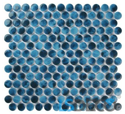 Plam Glass Pool Tile - Penny Round - Pool Tile, Porcelain Tile & Mosaic ...