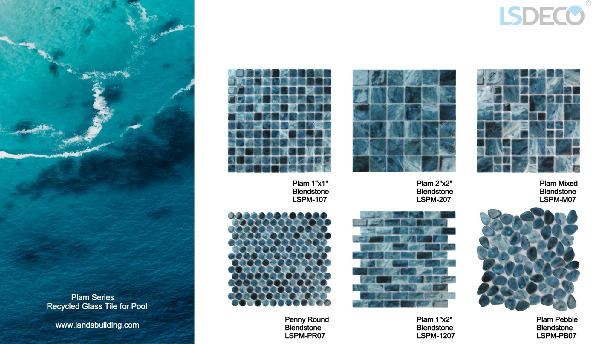 Plam Glass Pool Tile - Penny Round - Pool Tile, Porcelain Tile & Mosaic ...