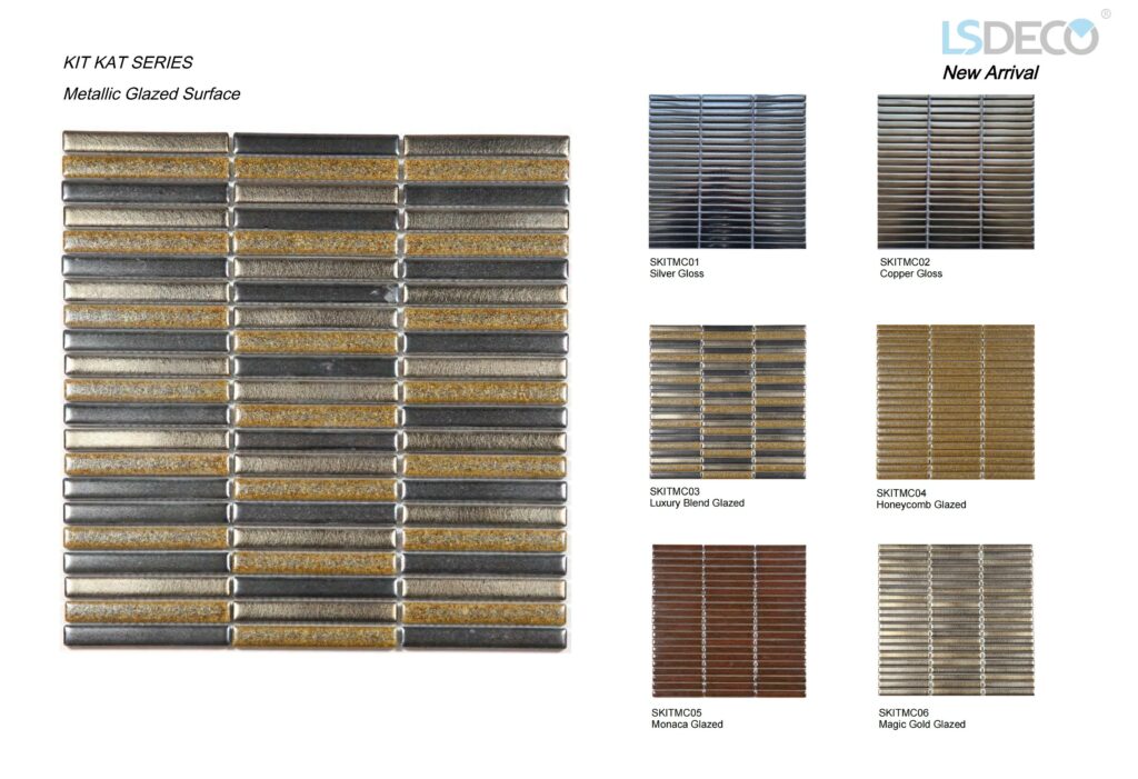 Kit Kat Porcelain 12 x 92mm Metallic Tile - Pool Tile, Porcelain Tile ...