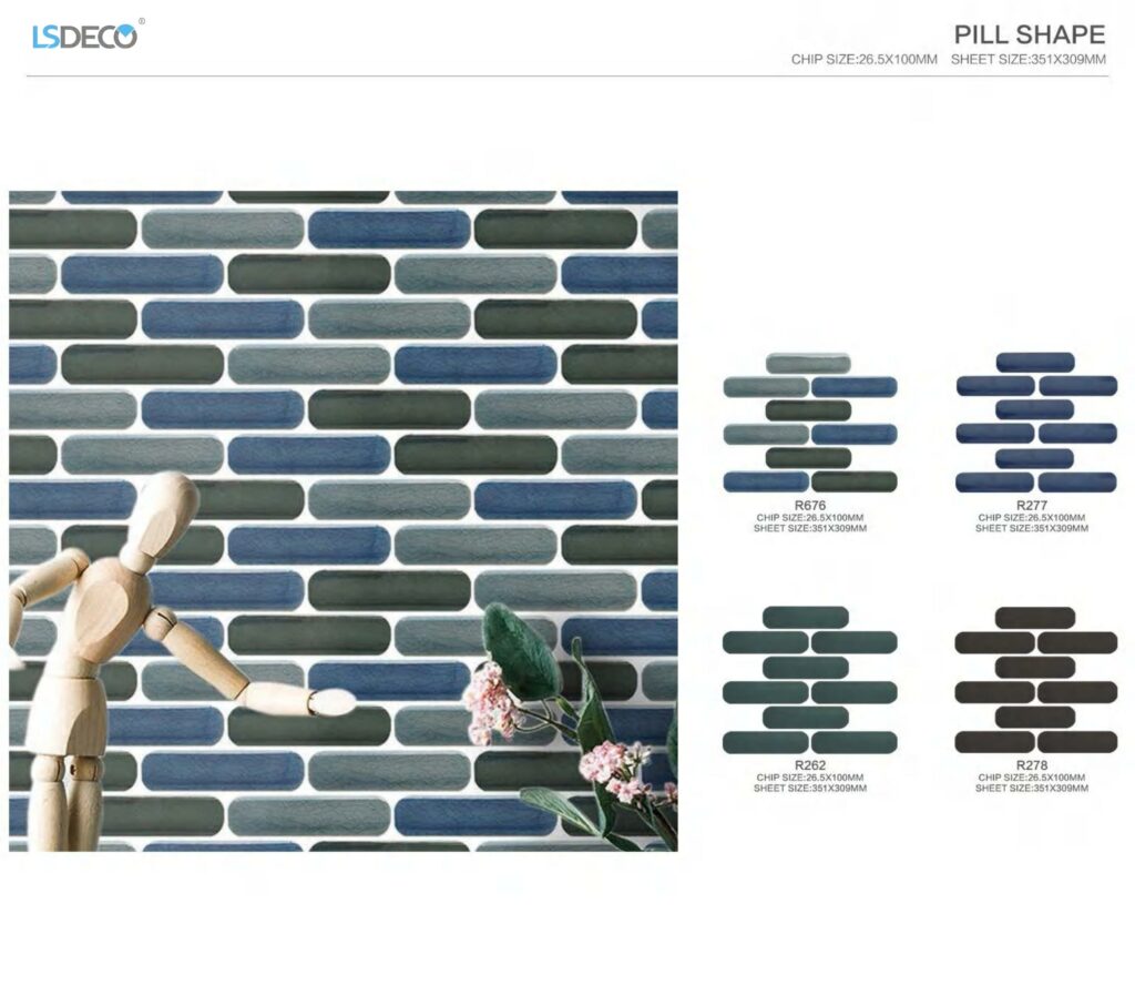 Pill Shape Porcelain Mosaic - Pool Tile, Porcelain Tile & Mosaic Tile