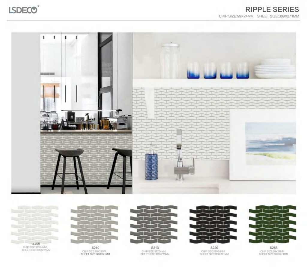 Ripple Porcelain Mosaic - Pool Tile, Porcelain Tile & Mosaic Tile