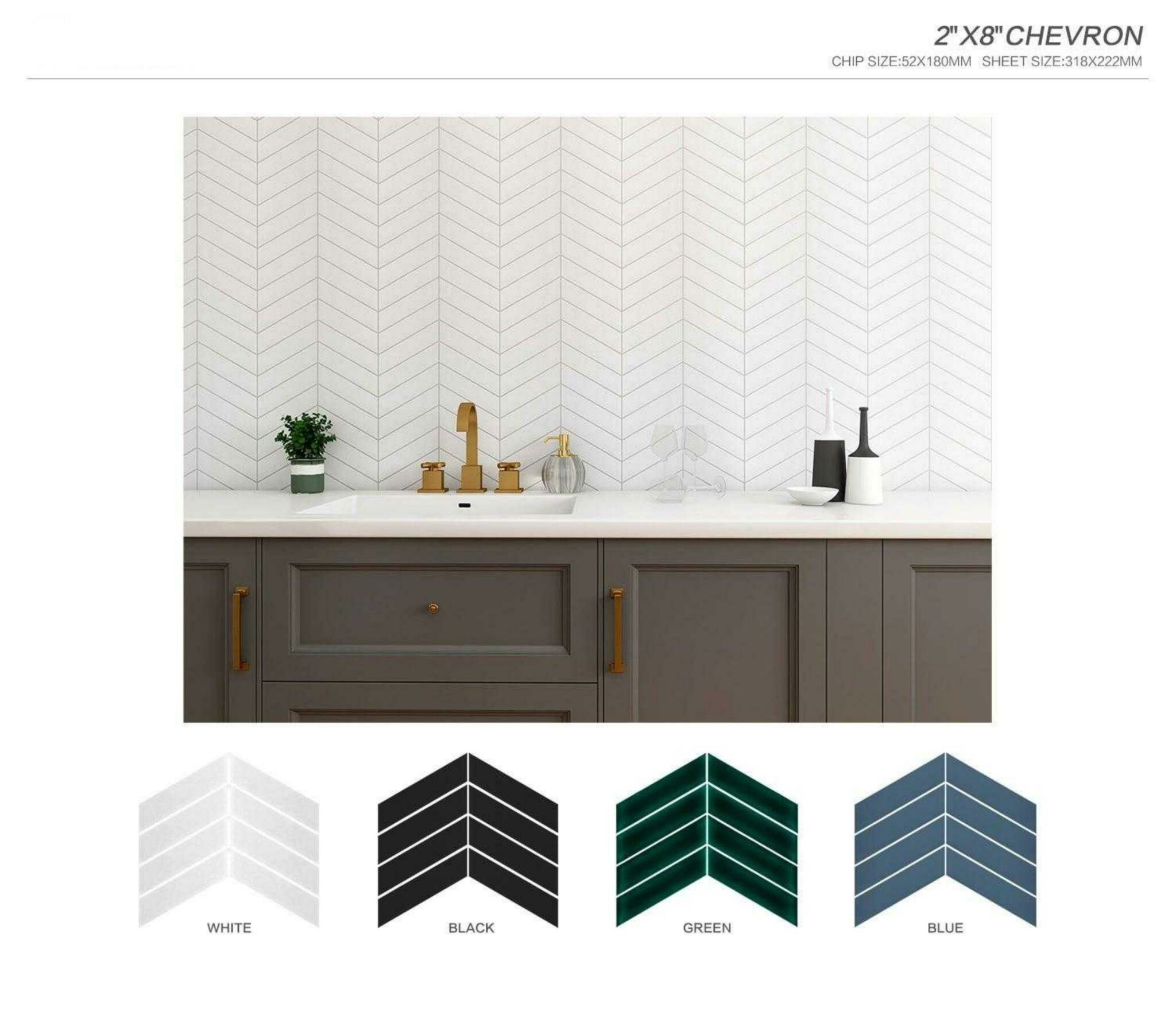 Chevron Porcelain Mosaic - Pool Tile, Porcelain Tile & Mosaic Tile